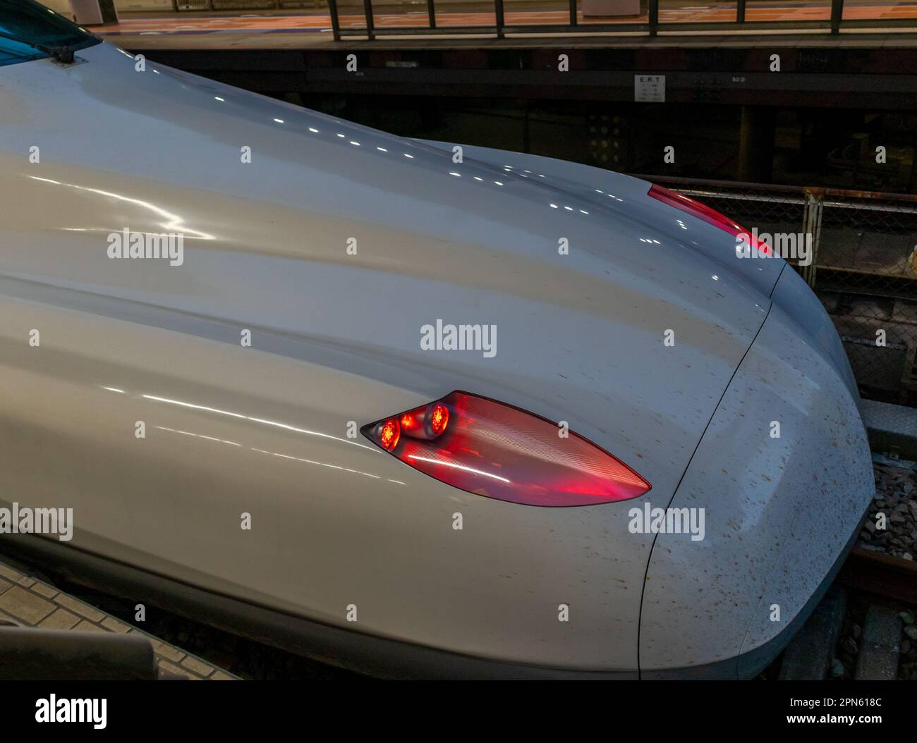 Closeup of the Japanese high speed train at night Stock Photo - Alamy