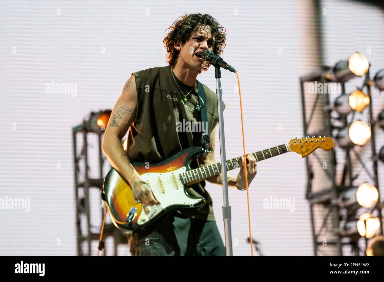 Dominic Fike performs at the Coachella Music & Arts Festival at the ...