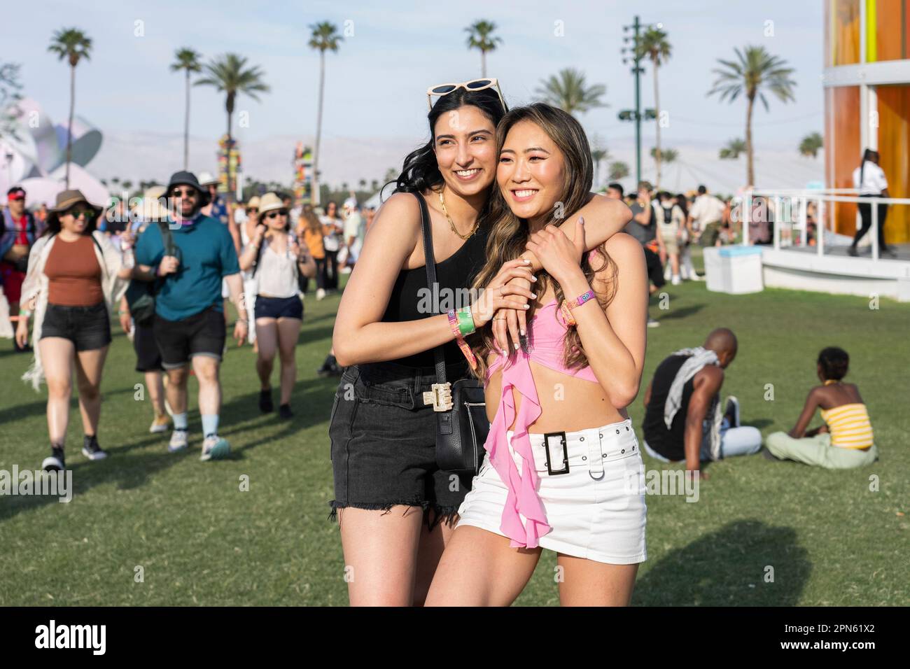 Festivalgoers are seen at the Coachella Music & Arts Festival at the ...