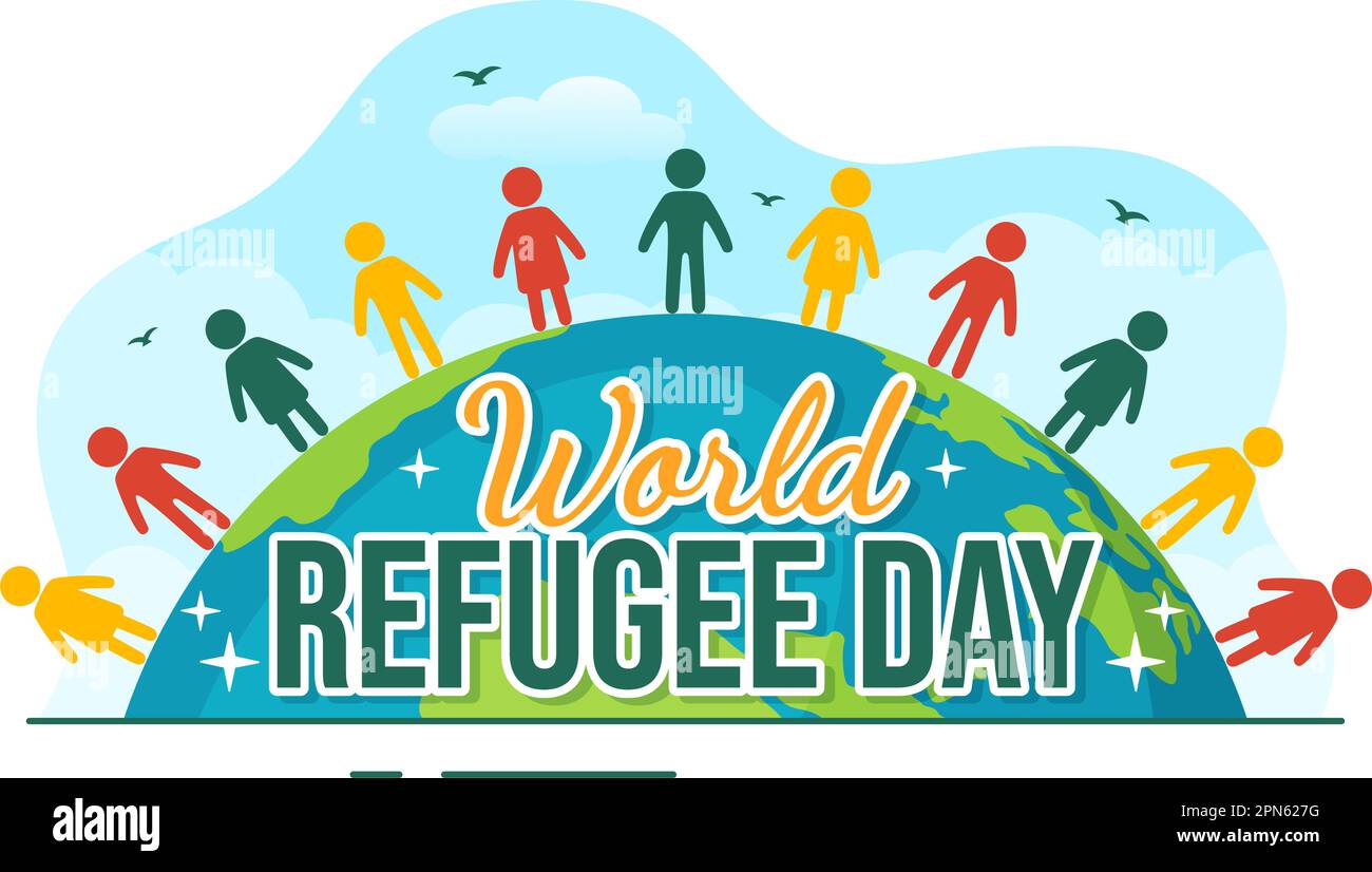 World Refugee Day on 20 June Vector Illustration with Immigration ...