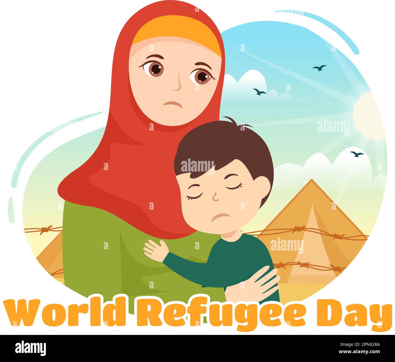 World Refugee Day on 20 June Vector Illustration with Immigration ...