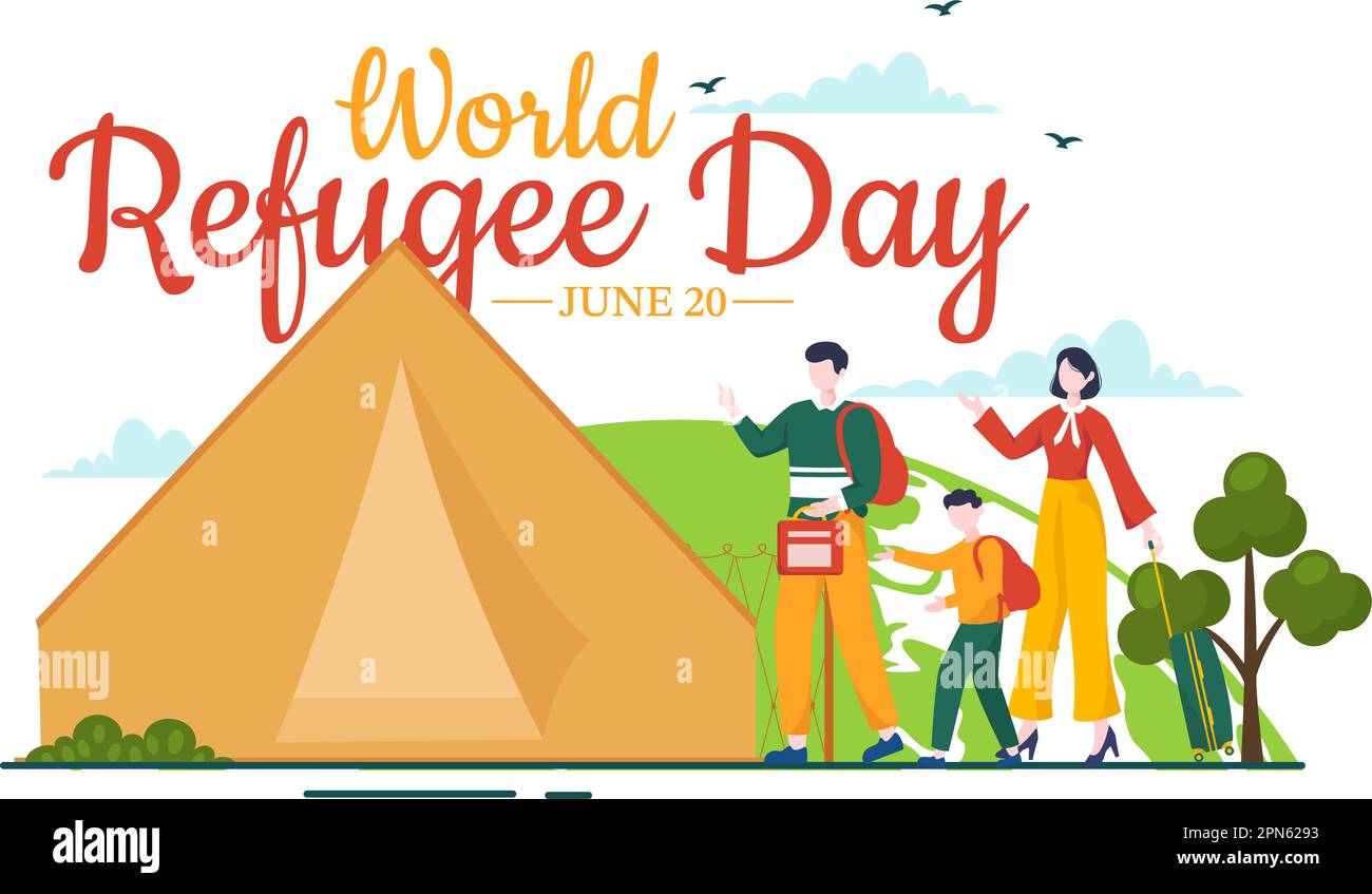 World Refugee Day on 20 June Vector Illustration with Immigration ...