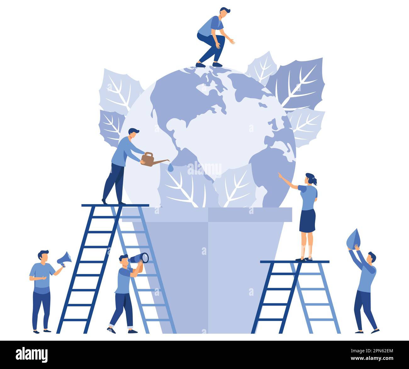 Earth day concept, people prepare for the day of the environment, save ...