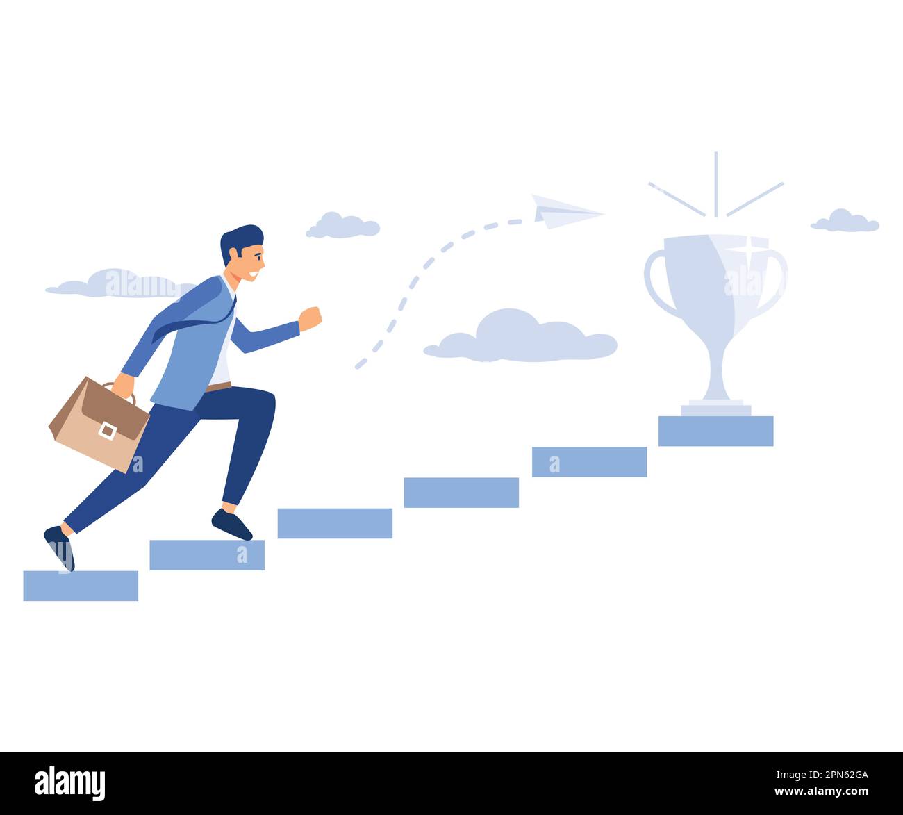 people run to their goal on the column of columns, move up motivation ...