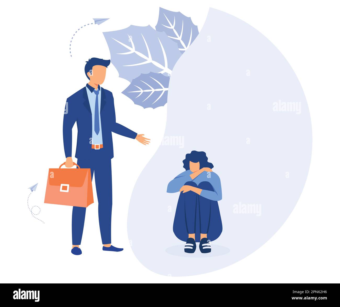 concept of support for those under stress, a young man holds out his ...