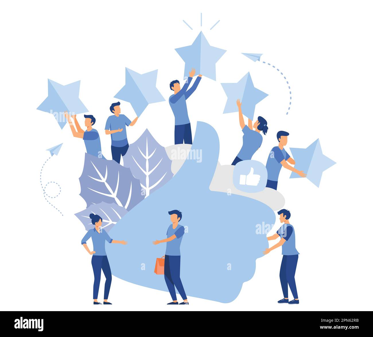 Satisfactory Rating Concept Measurement Of Customer Satisfaction And Star Rating Hand Shows A