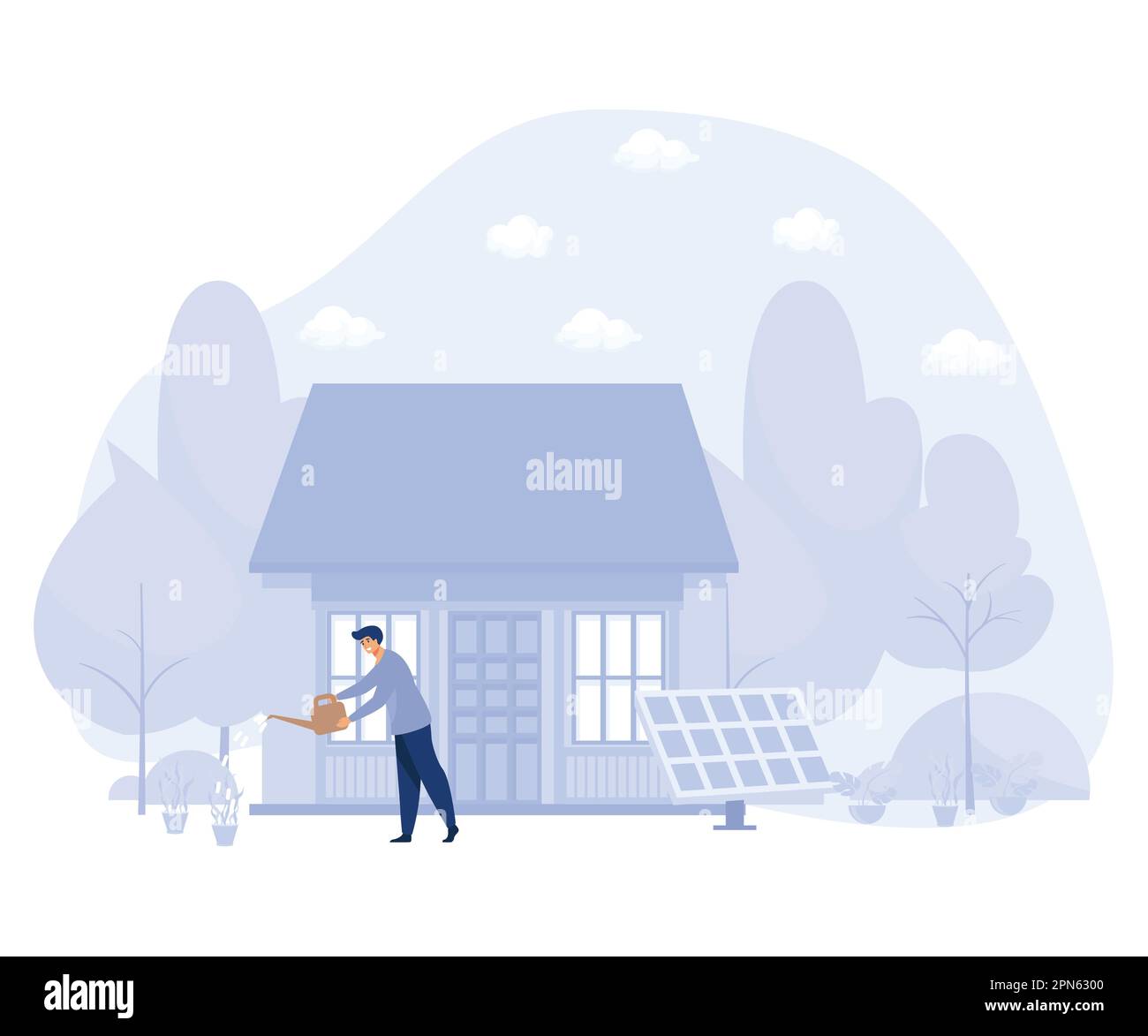 Environmentally friendly concept, Eco house, passive and energy-plus ...