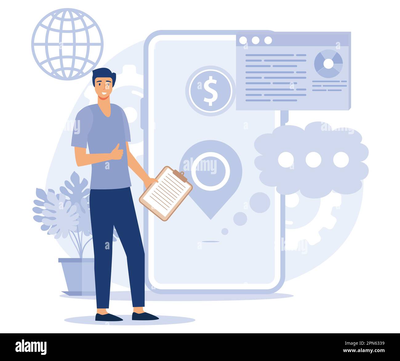 Mobile app development concept, Progressive web app, rich Internet and ...