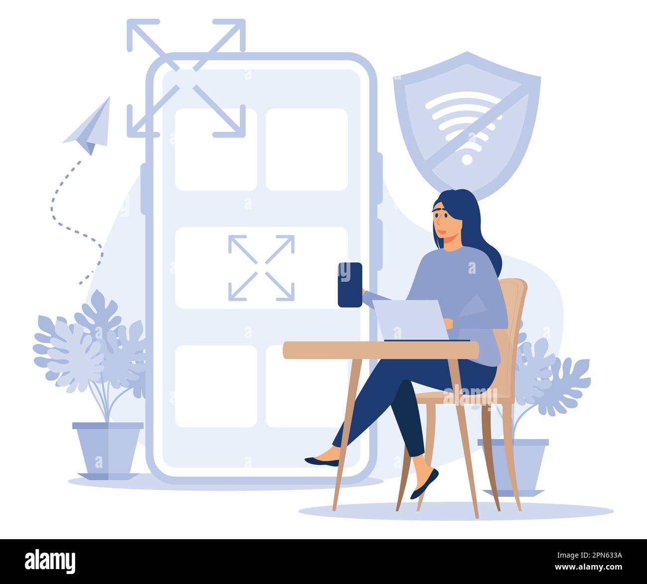 Mobile app development concept, Progressive web app, rich Internet and decentralized ...