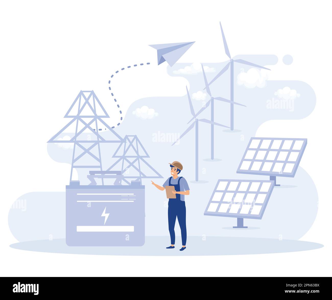 Accumulator battery use concept, Innovative battery technology, energy ...