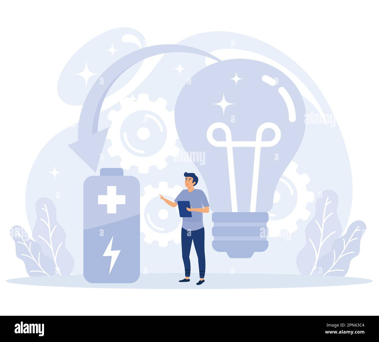 Accumulator battery use concept, Innovative battery technology, energy ...