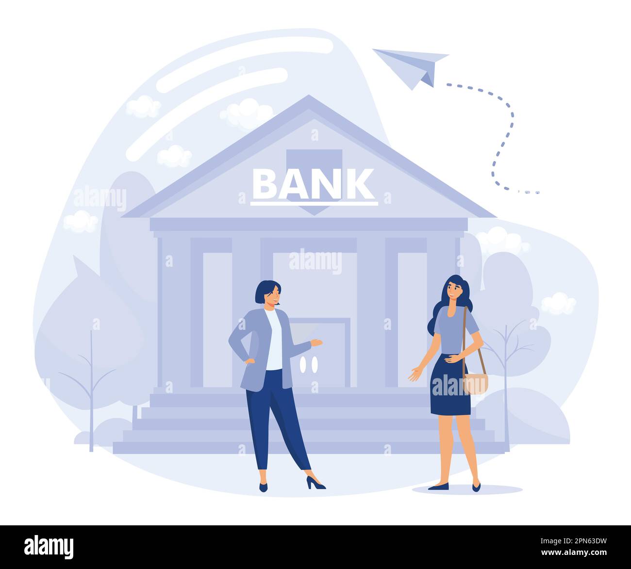 Brick and mortar bank concept, Experienced bank personnel, bill payments, financial services ...