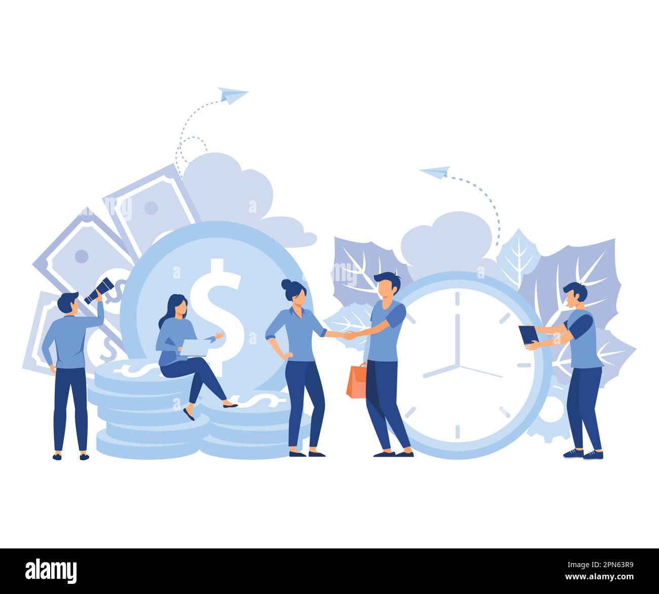 business successful team. time is money, financing and investment ...