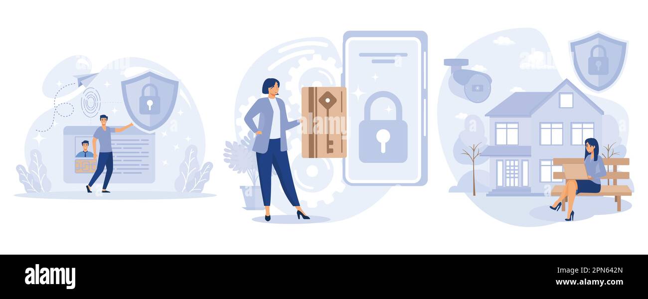 Security and identity verification concept, Smart ID card, electronic ...