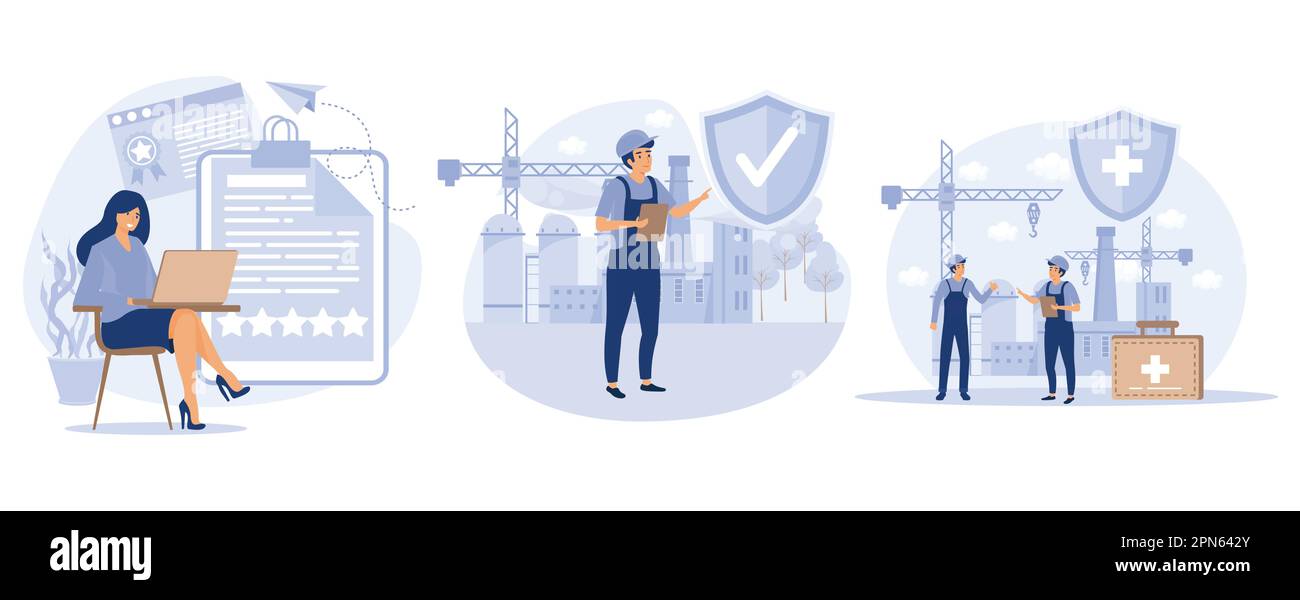 Working environment concept, Quality work, workplace safety ... Working environment concept, Quality work, workplace safety ...