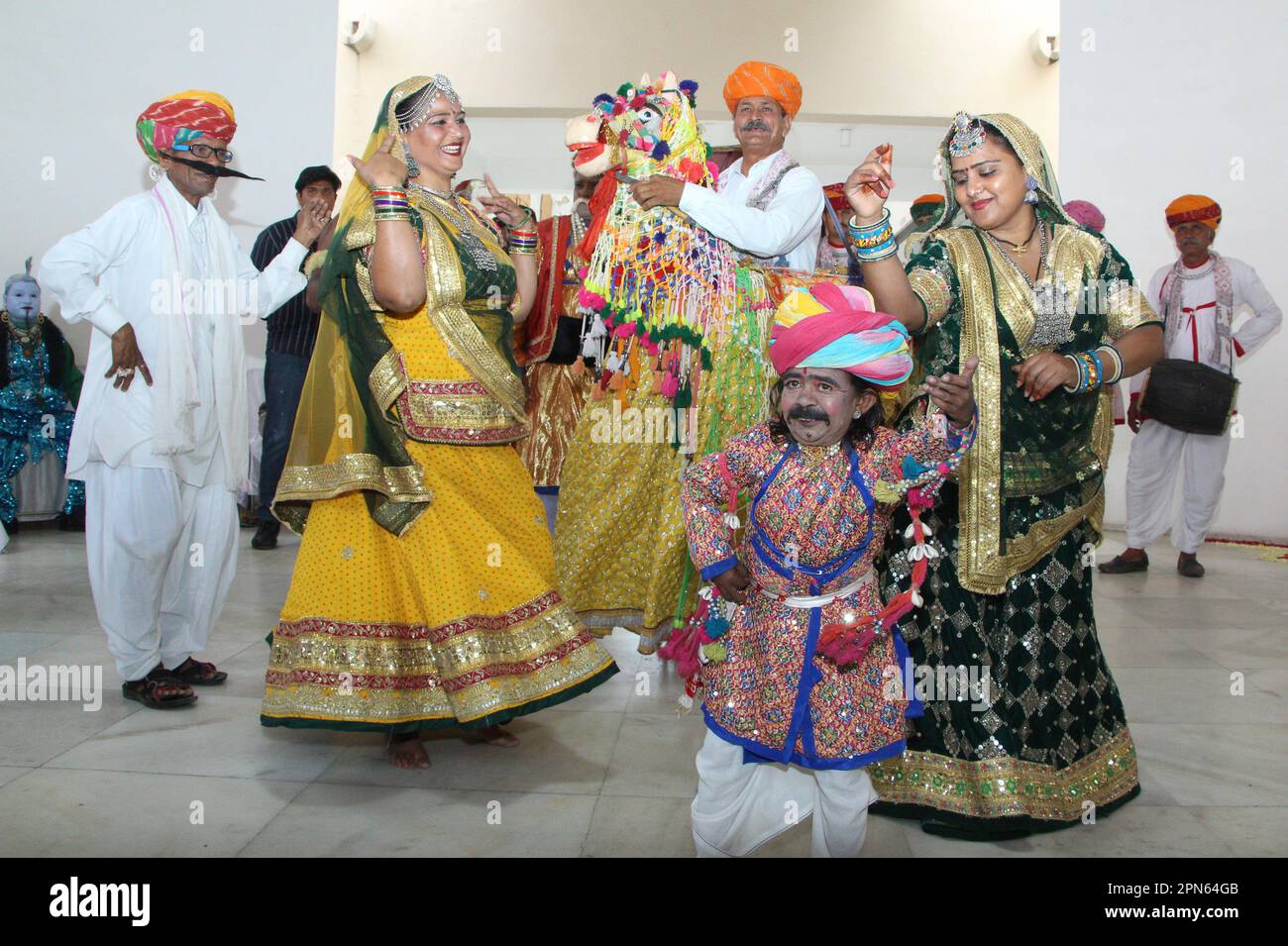 Jaipur, Rajasthan, India. 7th Apr, 2023. Rajasthani folk artist perform traditional dance during ...