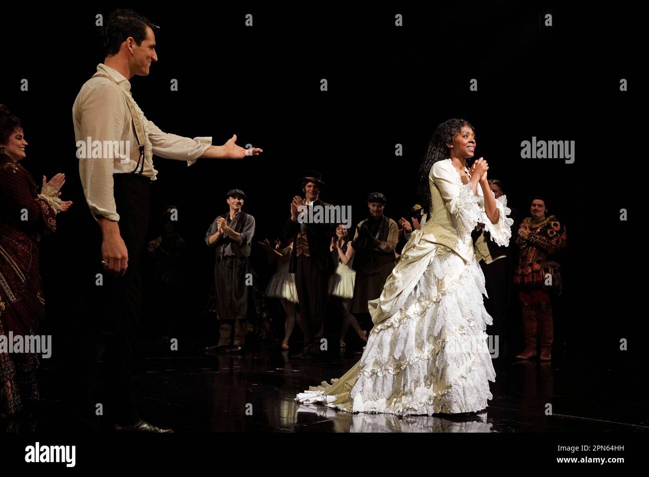 Emilie Kouatchou appears at the curtain call for "The Phantom of the ...
