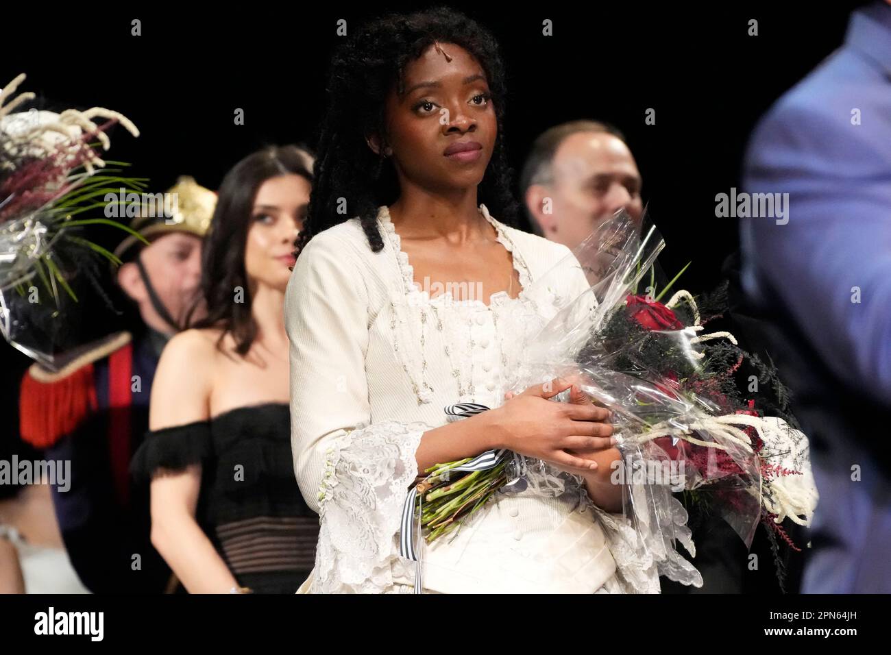 Emilie Kouatchou appears at the curtain call for "The Phantom of the ...