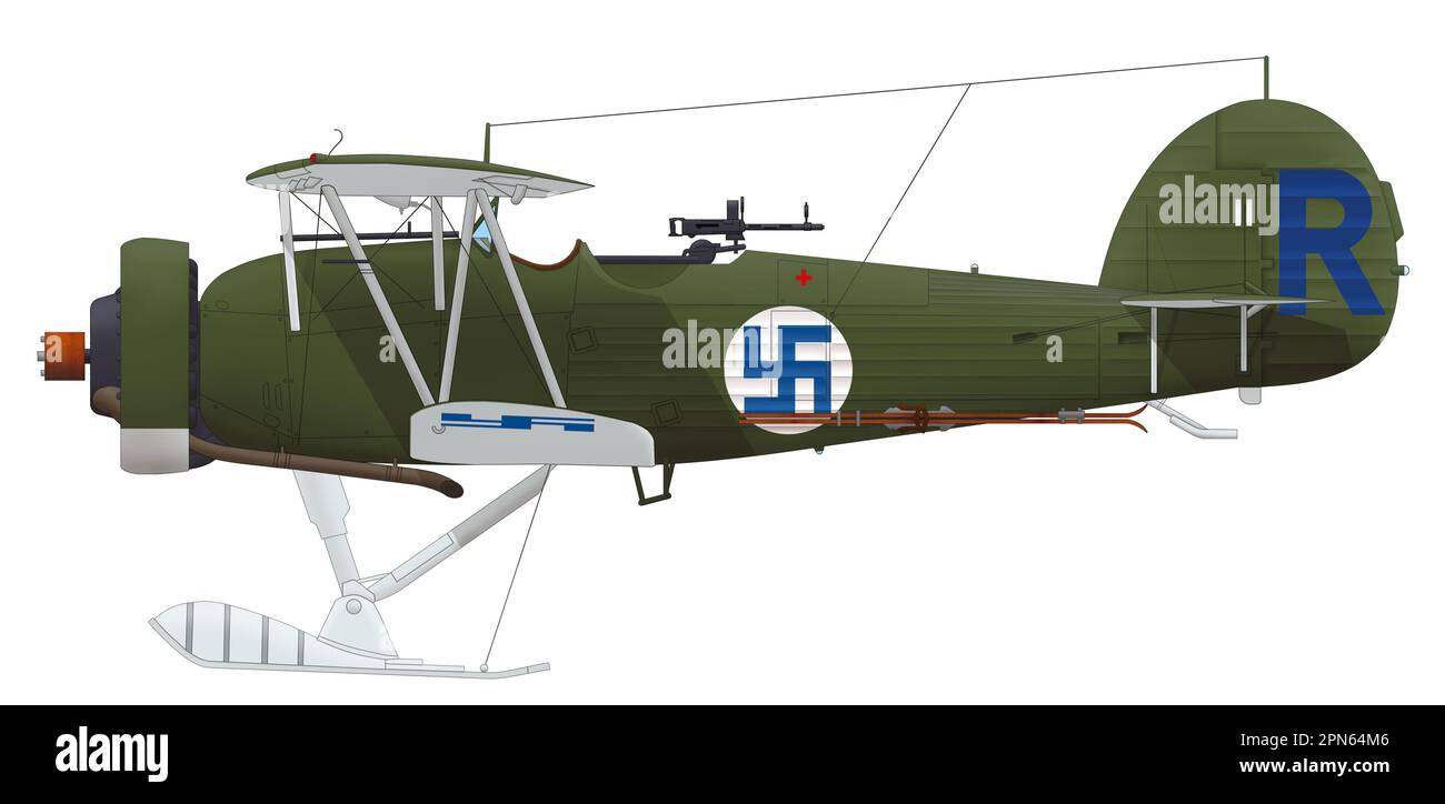 Hawker Hart / B 4A (Fv nr. 730, “blue R”) of the Swedish volunteer ...
