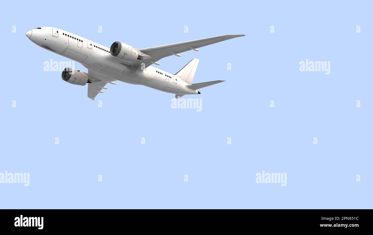 Airplane flying in the sky Stock Photo - Alamy