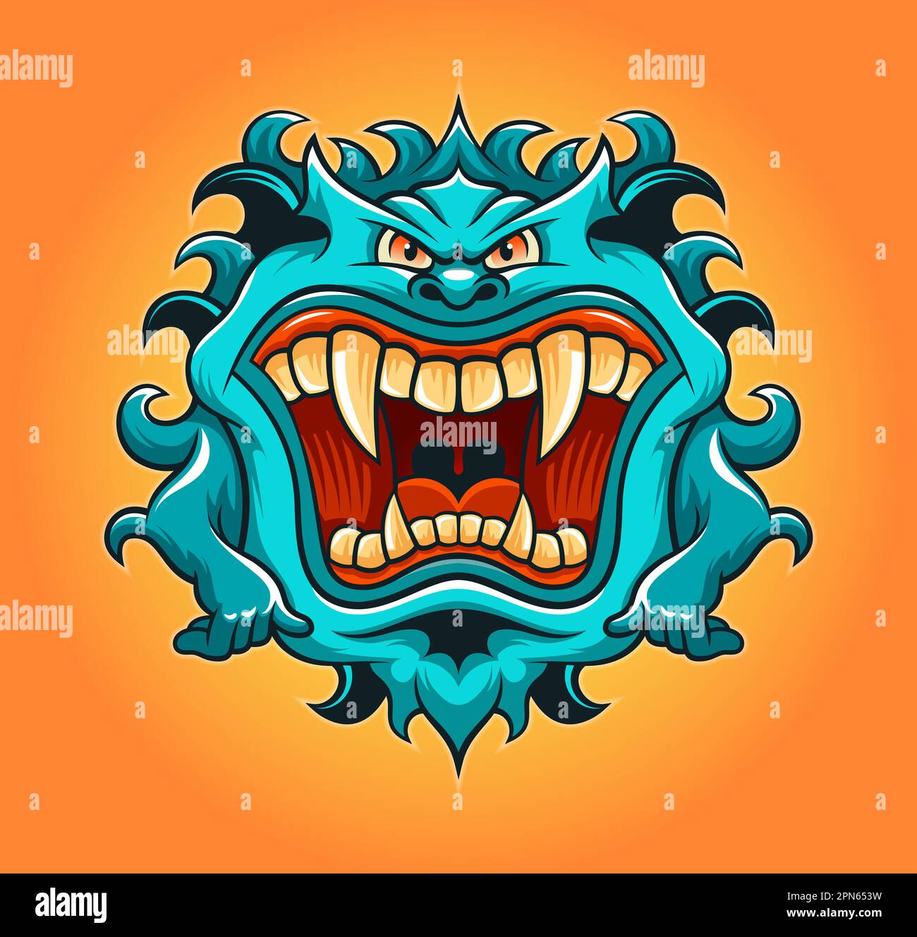 Monster head with bared teeth Stock Vector Image & Art - Alamy