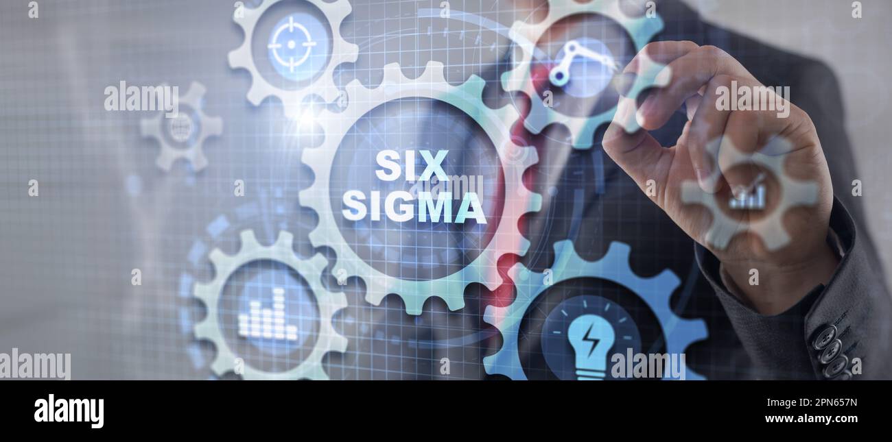 Six Sigma Manufacturing Quality control. Process improving concept ...