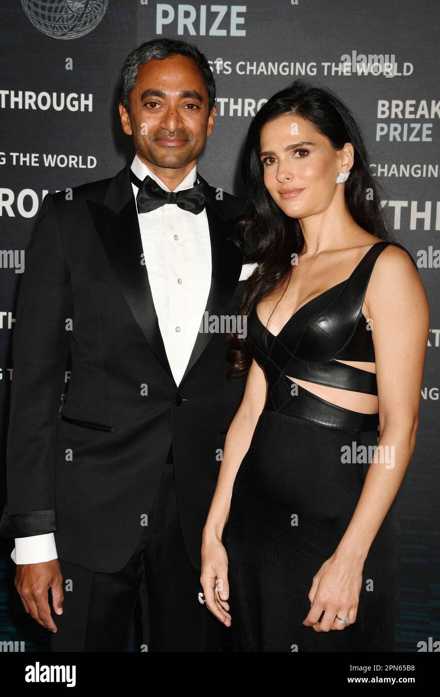 LOS ANGELES, CALIFORNIA - APRIL 15: (L-R) Chamath Palihapitiya and Nathalie Dompe attend the ...