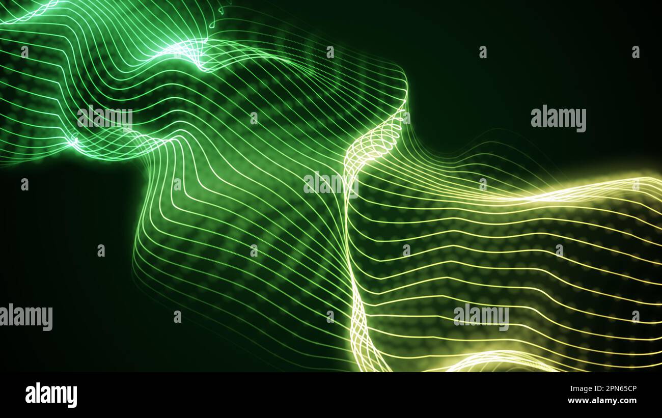 Abstract green wave line background Stock Photo - Alamy