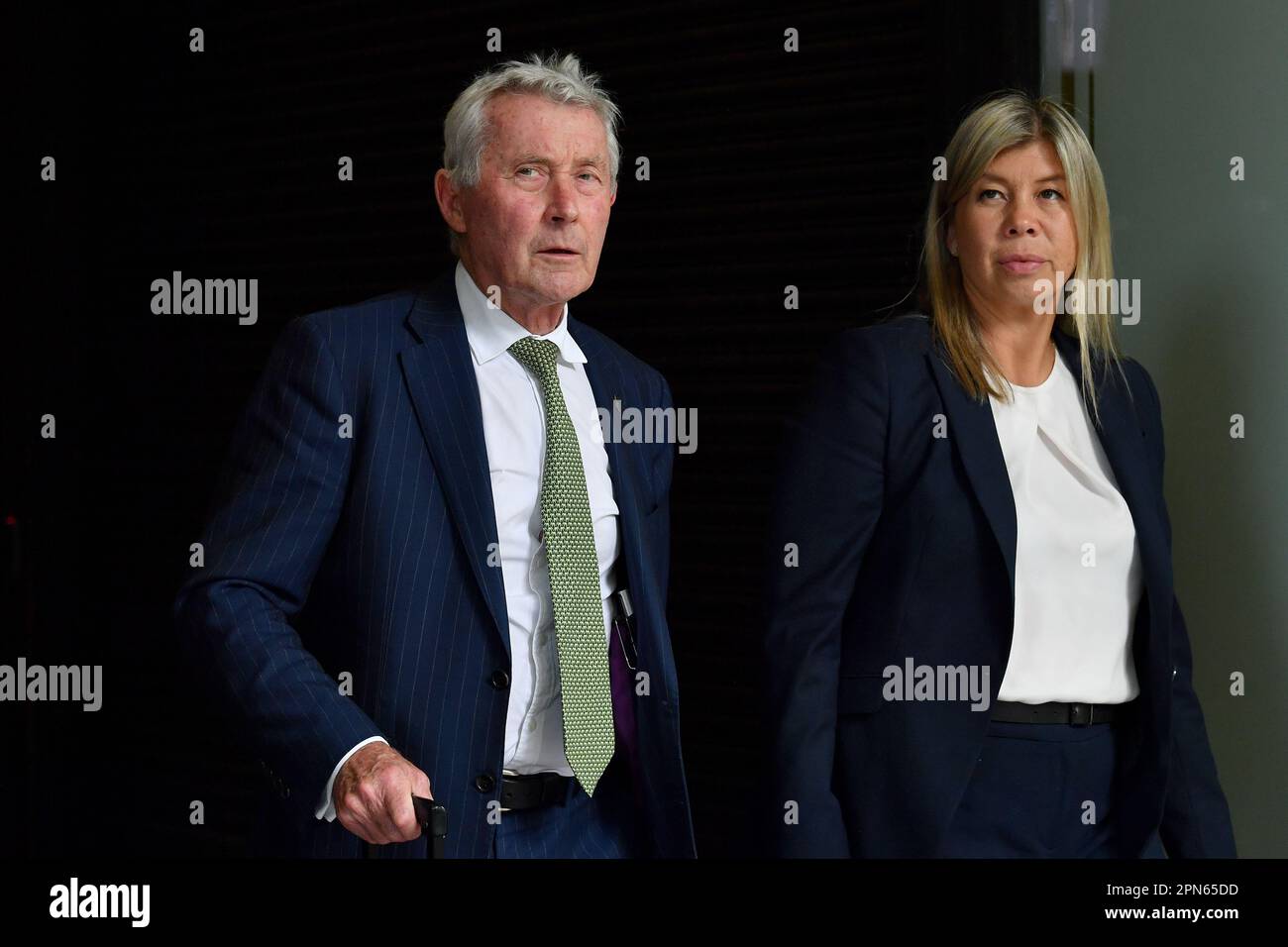 Bernard Collaery (left), barrister for Alexander Csergo, leaves the ...
