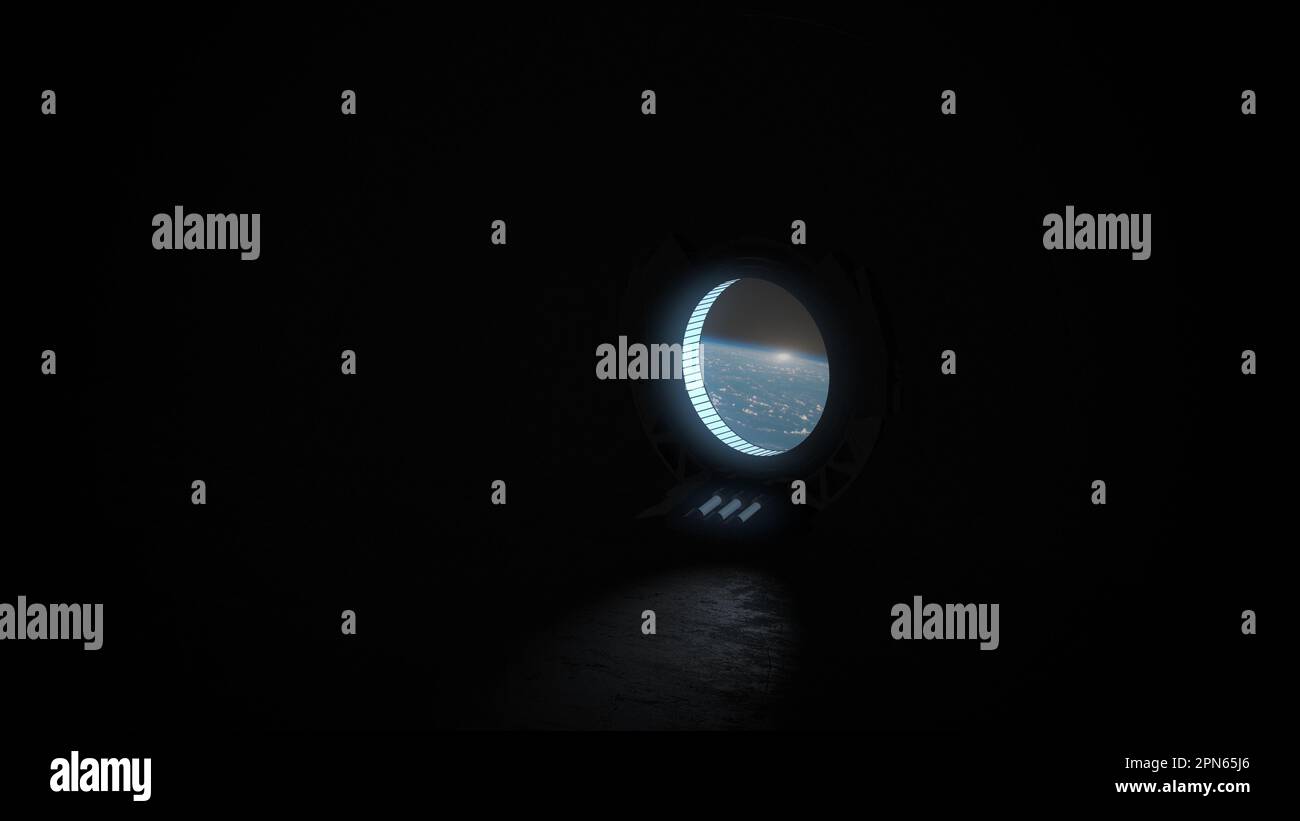 Spaceship interior at an empty galaxy Stock Photo - Alamy