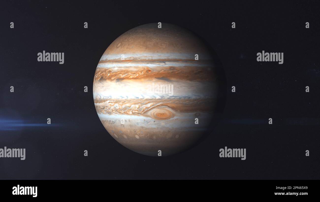 Planet jupiter in space rotating Stock Photo - Alamy