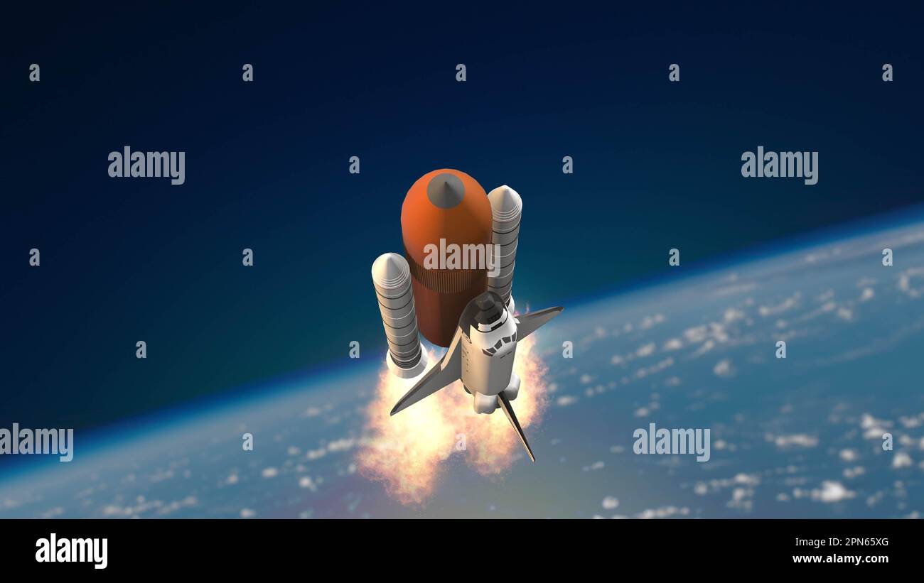 Space shuttle travelling in space Stock Photo - Alamy