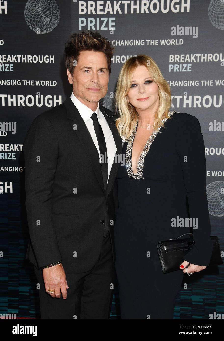 LOS ANGELES, CALIFORNIA - APRIL 15: (L-R) Rob Lowe and Sheryl Berkoff ...