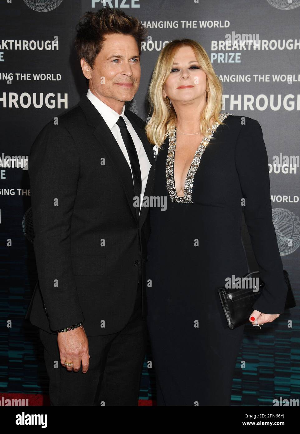 LOS ANGELES, CALIFORNIA - APRIL 15: (L-R) Rob Lowe and Sheryl Berkoff ...