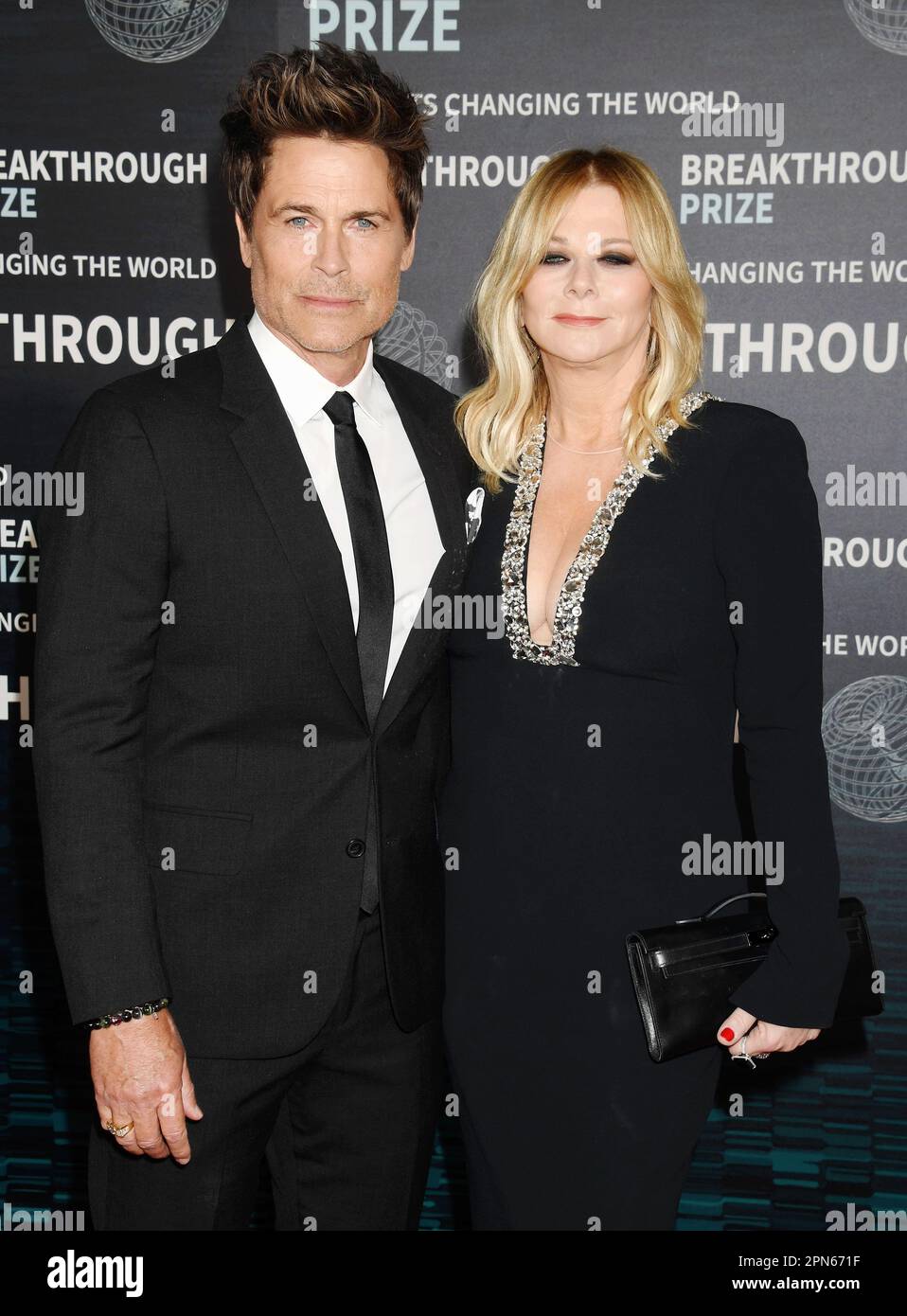 LOS ANGELES, CALIFORNIA - APRIL 15: (L-R) Rob Lowe and Sheryl Berkoff ...