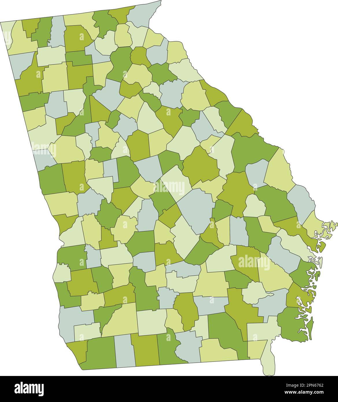 Highly detailed editable political map with separated layers. Georgia ...