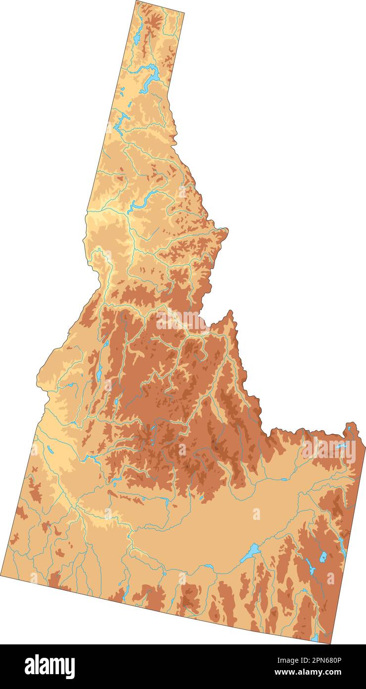 Highly detailed Idaho physical map Stock Vector Image & Art - Alamy