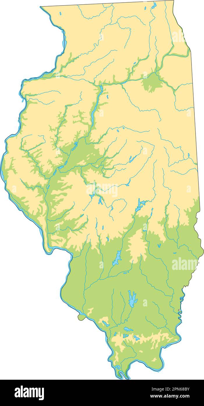 Illinois relief map hi-res stock photography and images - Alamy
