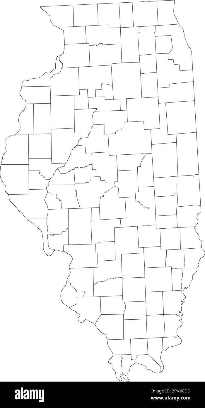 Highly Detailed Illinois Blind Map Stock Vector Image & Art - Alamy