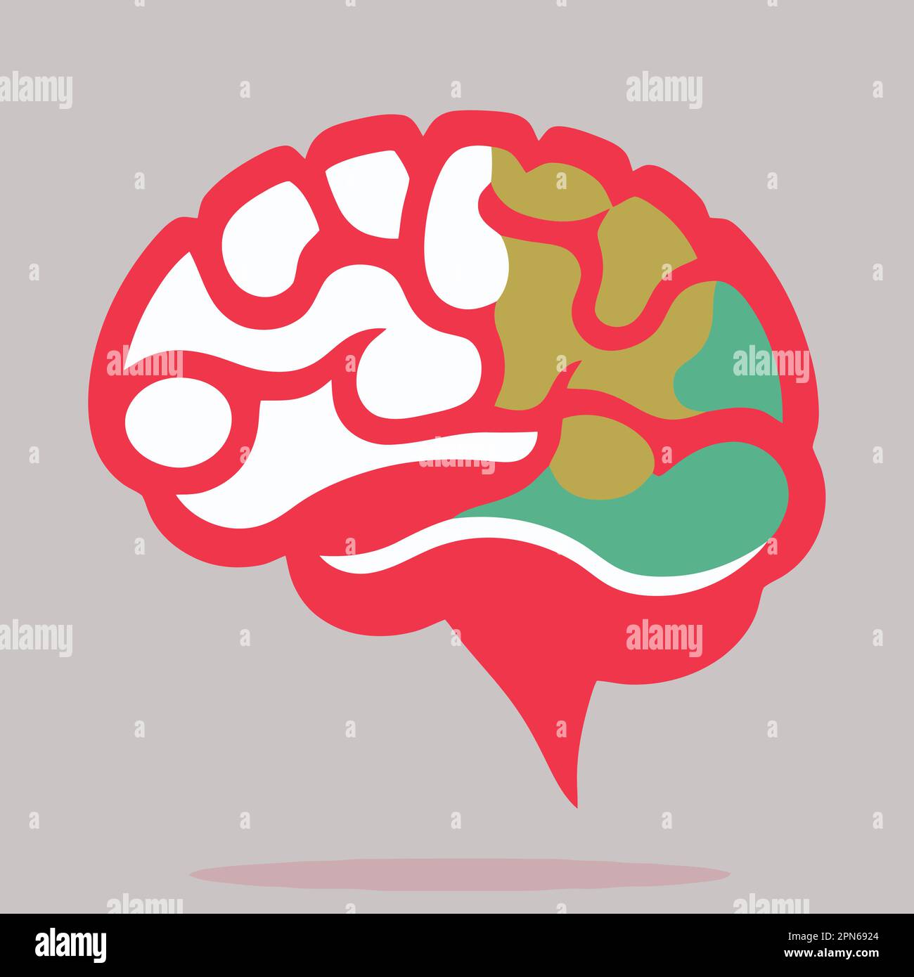 color human brain logo minimalist vector illustration Stock Vector ...