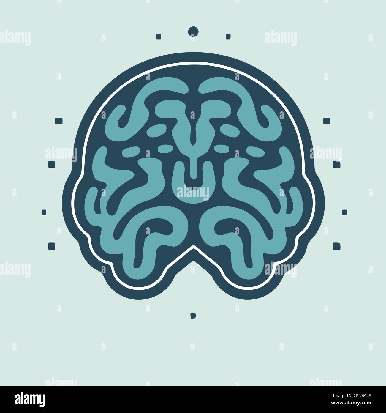 color human brain logo minimalist vector illustration Stock Vector ...