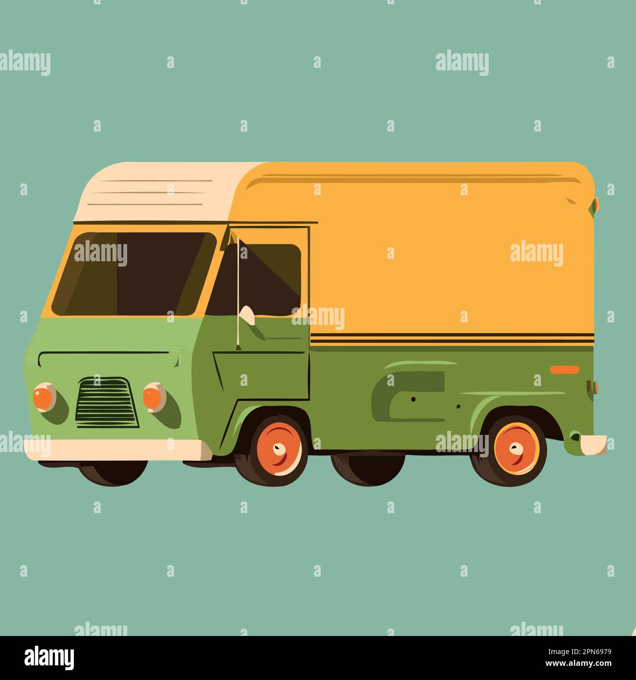 simple delivery service van vehicle minimalist vector illustration ...