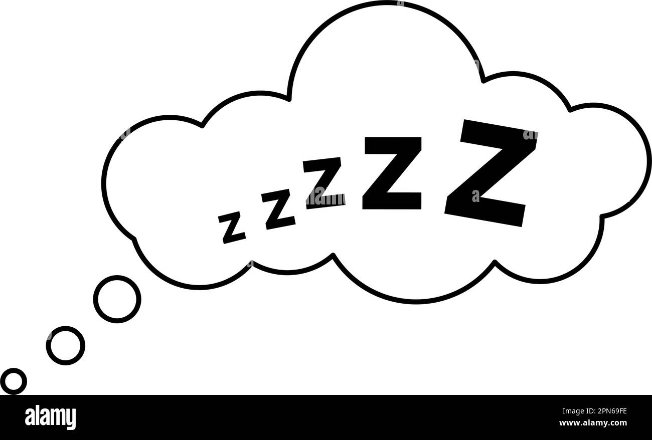 Zzz Sleep Snore Text In Black Speech Bubble Vector Icon Stock Vector