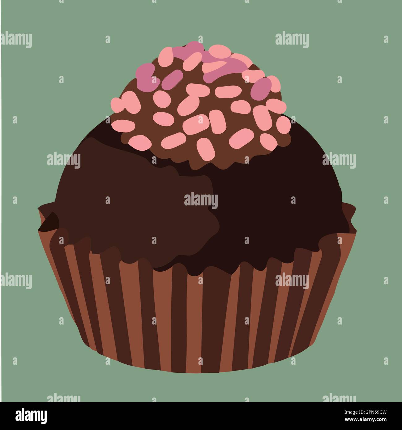 brazilian chocolate candy called brigadeiro minimalist vector ...