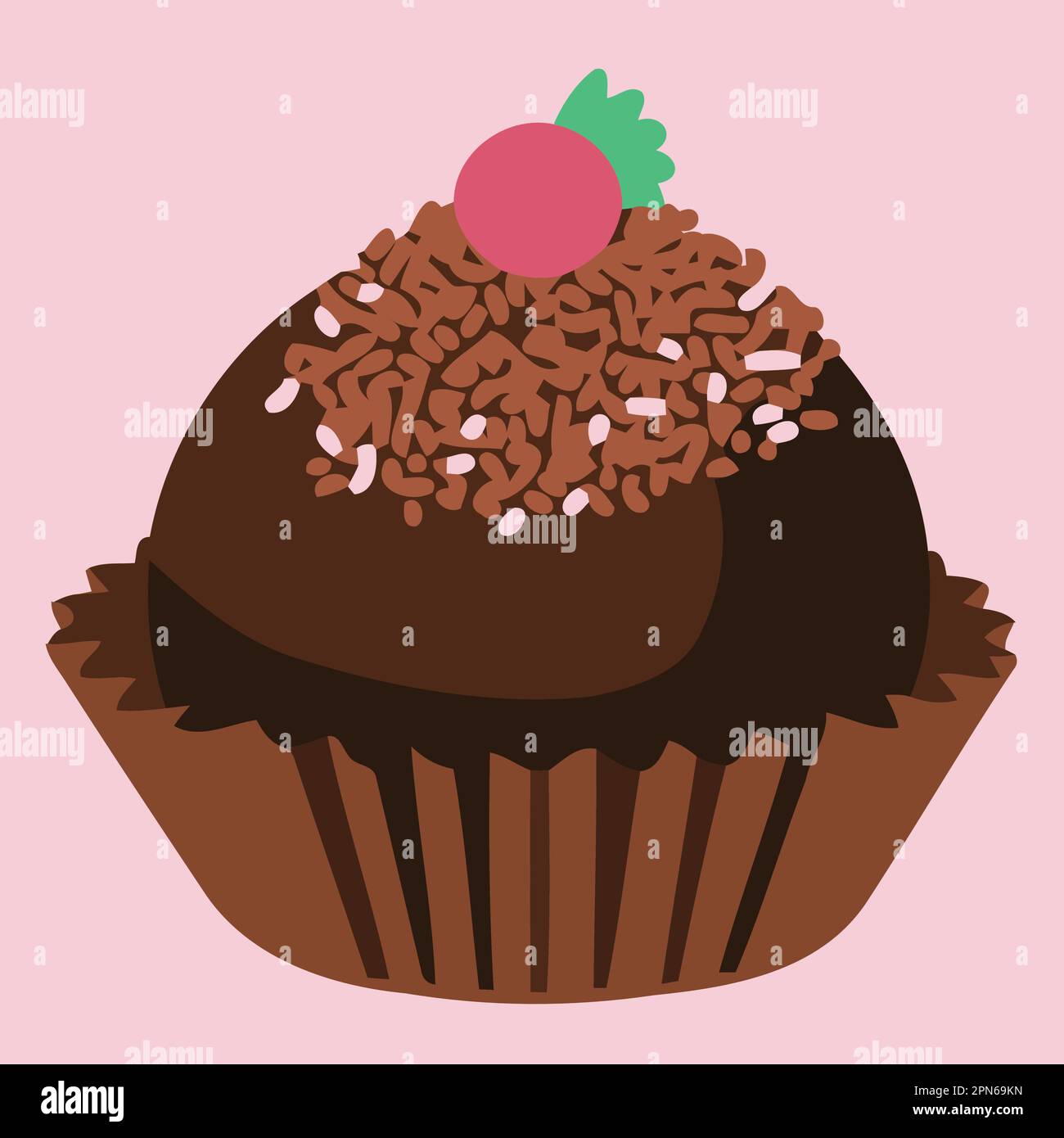 brazilian chocolate candy called brigadeiro minimalist vector ...