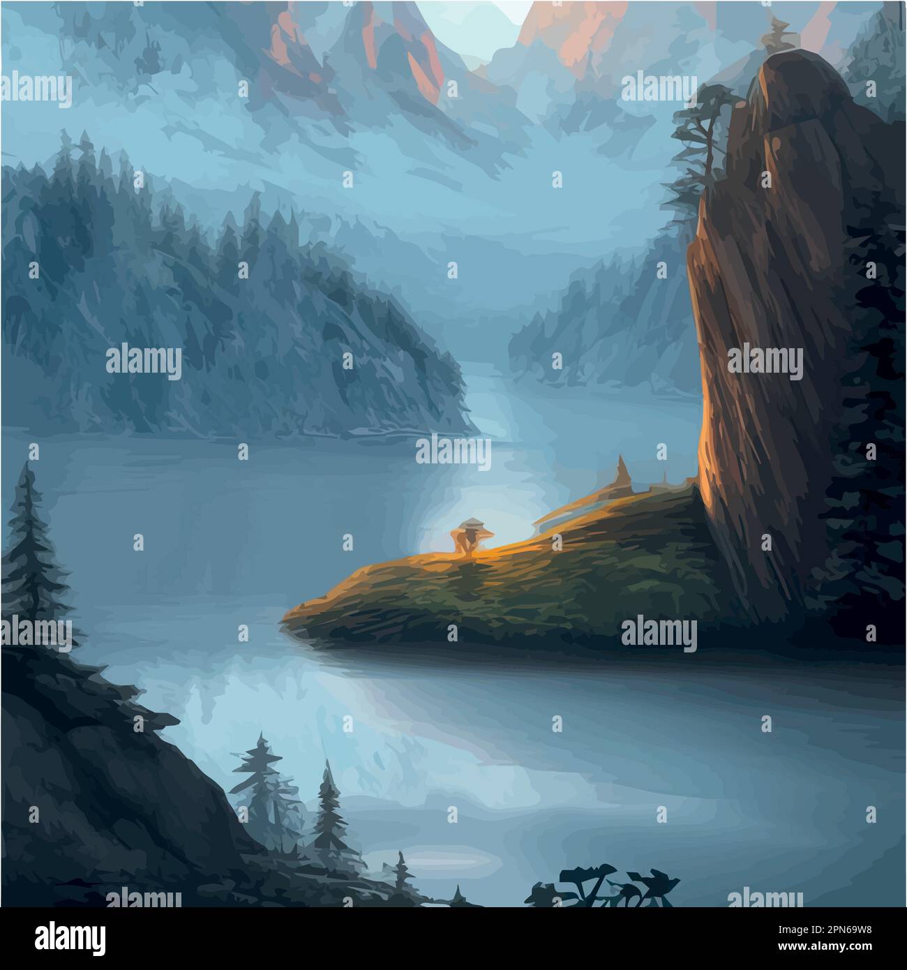 Jungle riverbed Stock Vector Images - Alamy