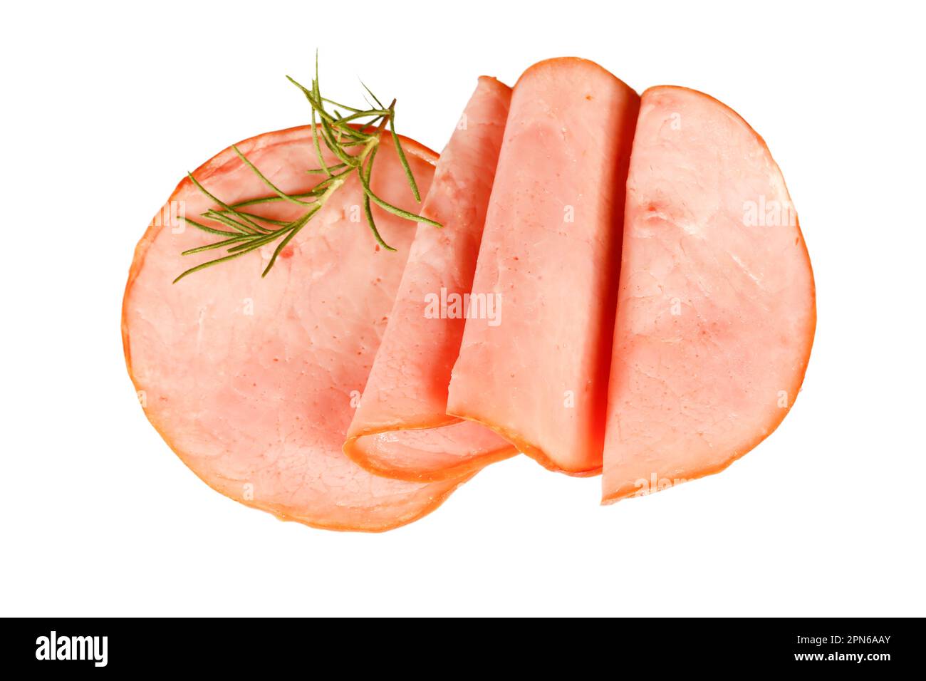Pork ham slices of isolated on a white background, features Stock Photo ...