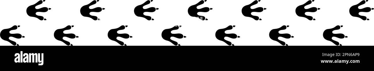 Dragon footprint line. Hand drawn dinosaur paw prints. Dragon foot ...