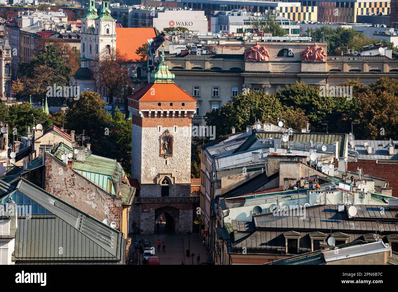 Kraków, Poland, St. Florian Gate (Brama Floriańska), Gothic medieval ...