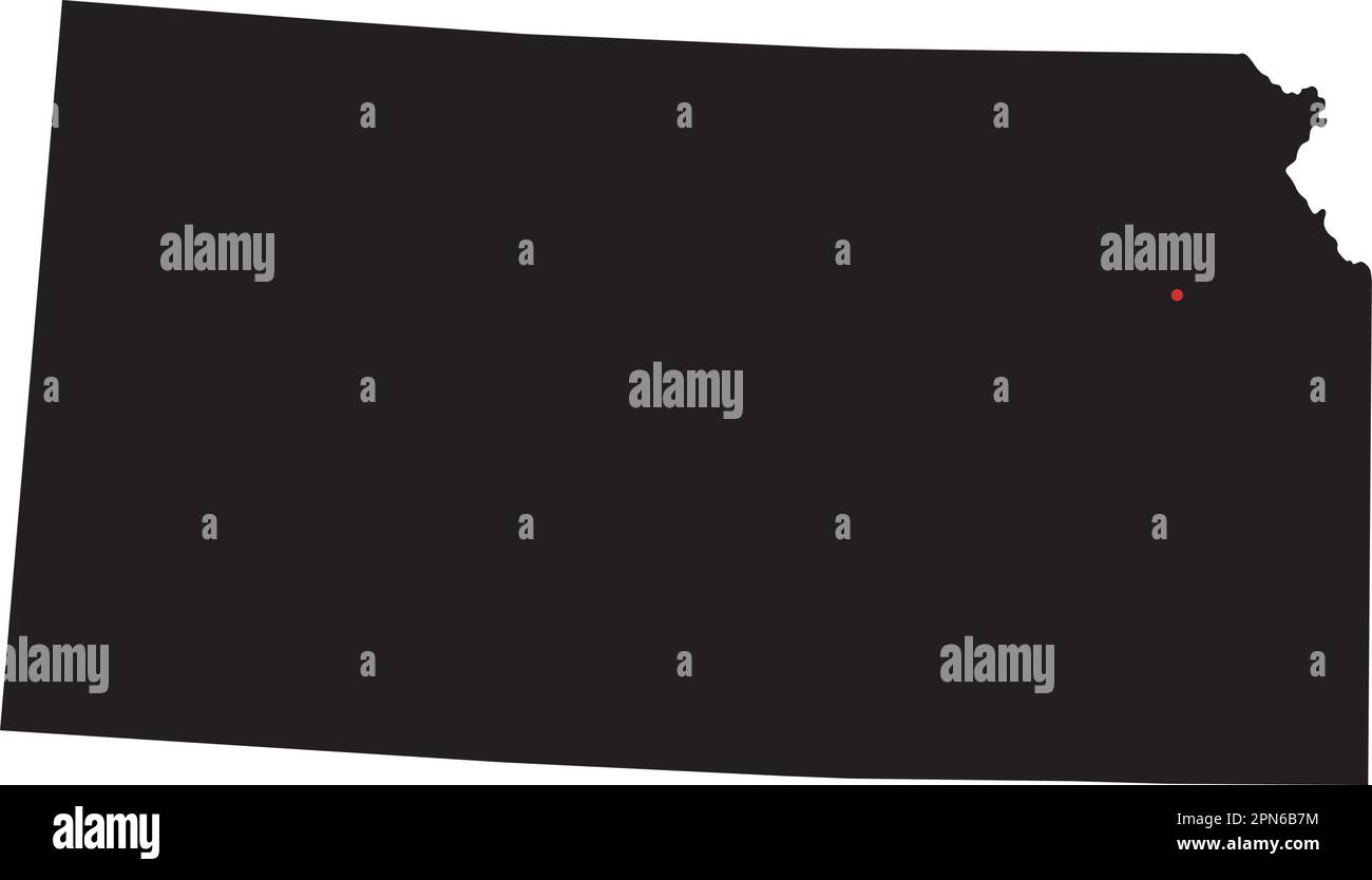 Highly Detailed Kansas Silhouette map Stock Vector Image & Art - Alamy